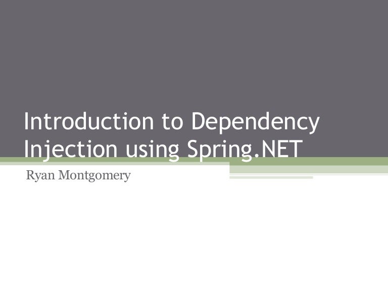 Introduction To Dependency Injection Using Spring