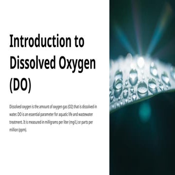 Introduction-to-Dissolved-Oxygen-DO pptx | PPTX