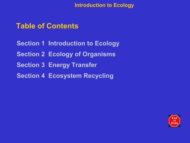 General Ecology Introduction | PDF