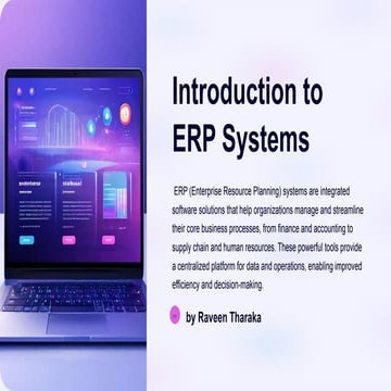 Introduction-to-ERP-Systems (For education Purpose).pptx | Computing | Technology & Computing