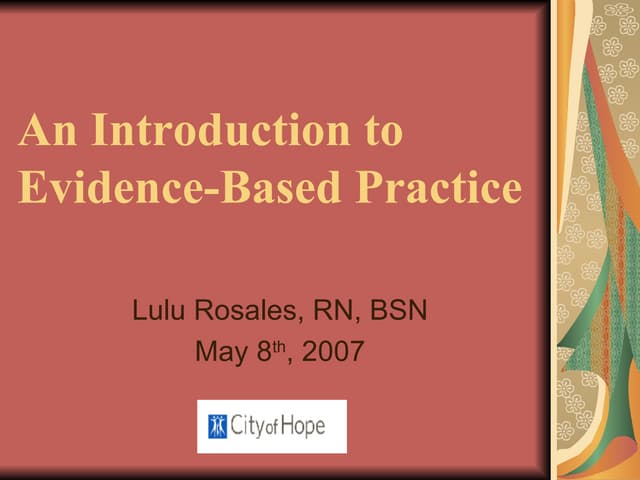 Evidence based practice | PPTX
