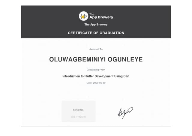 Introduction To Flutter Development Certificate Ppt