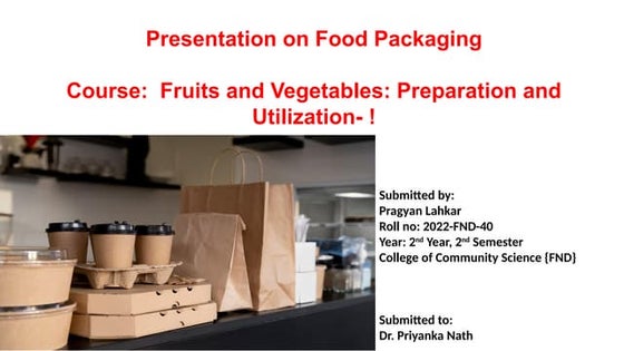 Packaging, Storing and Distribution | PPTX