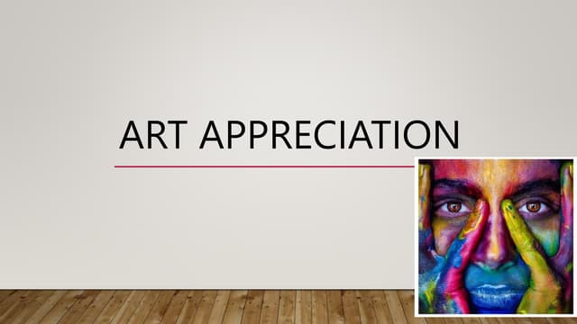 Lesson 1 What is art appreciation?: Introduction and Assumptions | PDF