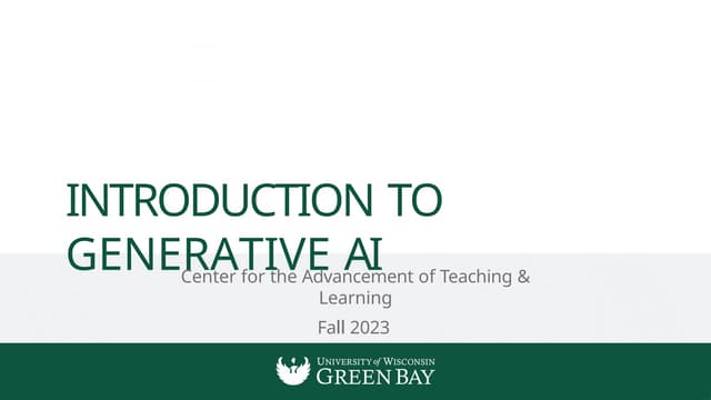 An Introduction to Generative AI | PDF