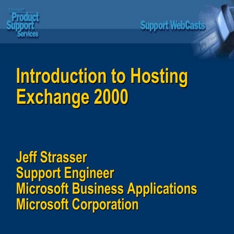 Introduction to Hosting Exchange 2000 | PPT | Web Hosting | Internet