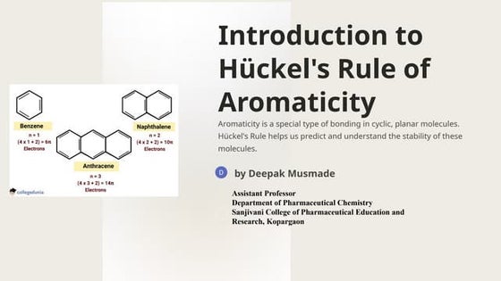 Aromaticity in benzenoid and non-benzenoid compunds | PPTX | Chemistry | Science