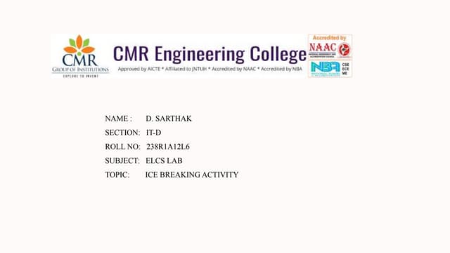 Ice breakers Presentation | PPTX