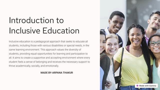 Inclusive education ppt | PPTX