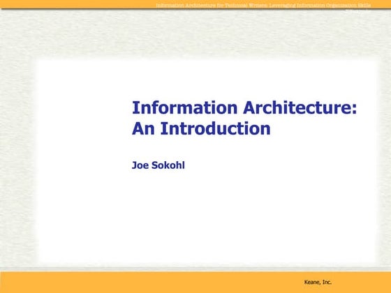 Developing an information architecture | PPT