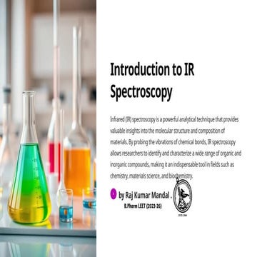 Introduction to IR Spectroscopy on Slide Share by Raj Kumar Mandal | PDF