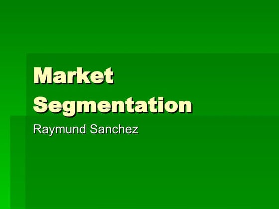 Market Segmentation | PPT