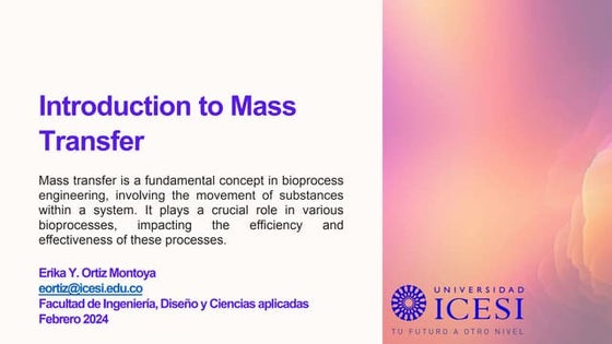 Lec9_Principles of Diffusion and Mass Transfer.ppt | Chemistry | Science