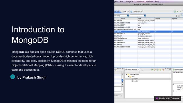 Introduction To Mongodb With Mongoose And Node Pptx Databases Computer Software And