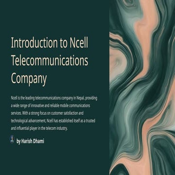 Introduction To Ncell Telecommunications Company Pptx