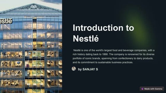 Nestle- Company profile | PPTX