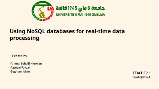 Introduction to NoSQL database technology | PPT