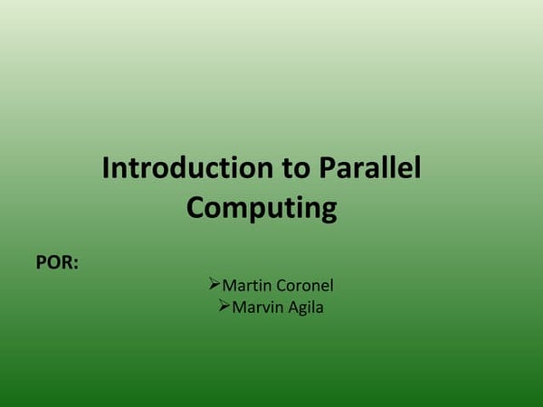 Introduction To Parallel Computing 8495