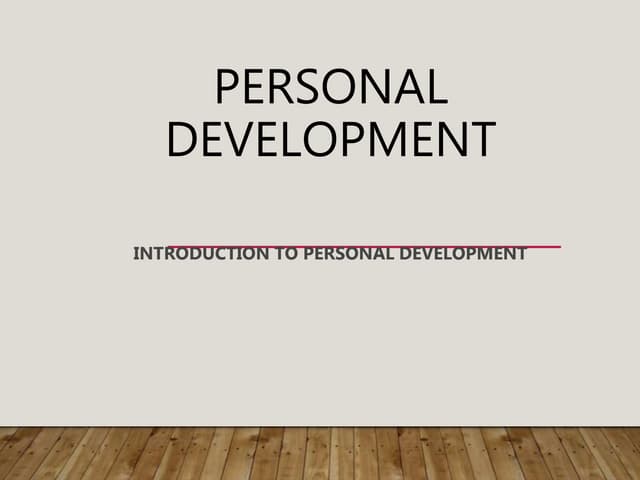 1. introduction to personal development | PPT