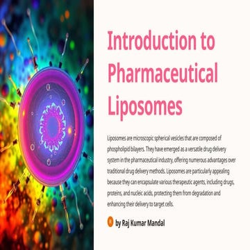Introduction to Pharmaceutical Liposomes on Slideshare by Raj Kumar ...
