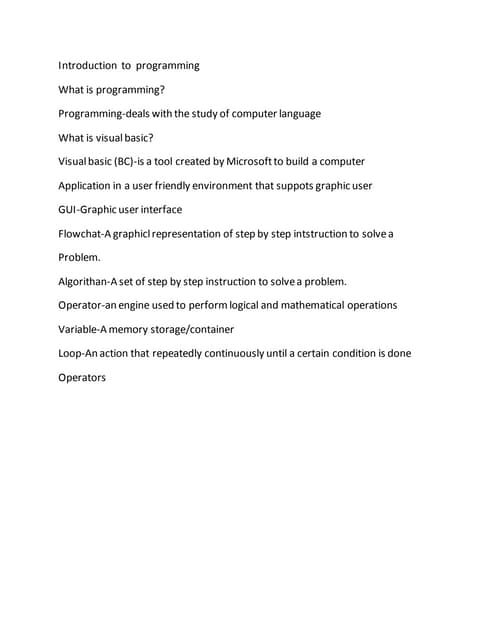 Computer Programming Basics Operators 1pptx 3500