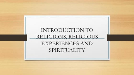 Spirituality | PPTX