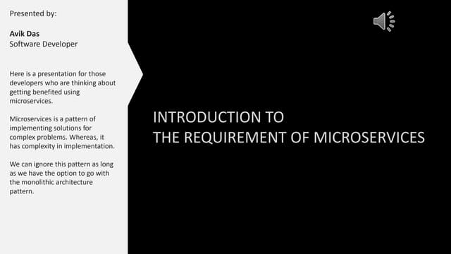 Introduction To Requirement Of Microservices Ppt