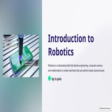 introduction of robotics mechanical system | PPTX | Robotics ...