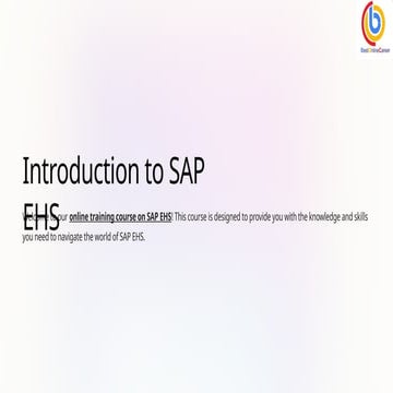 Introduction-to-SAP-EHS-online-training. | PPTX | Business | Business ...