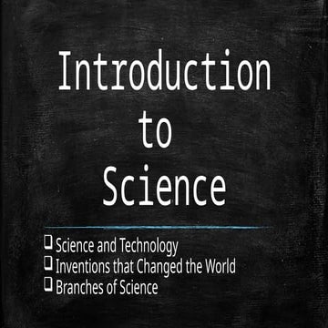 Unit 1, Lesson 1.2 - Branches of Science | PPTX