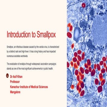 Epidemiology Prevention and control of Smallpox | PPTX