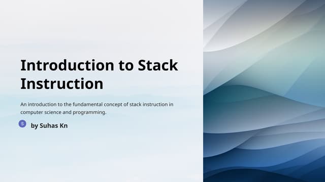 Introduction To Stack Instructionpptxpptppt Ppt