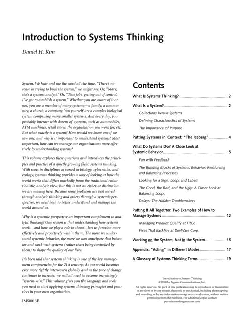 Systems Literacy | PPT