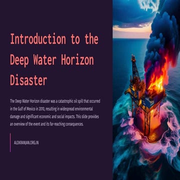 Deep Water Horizon Accident - by ALOKRANJAN.ORG.IN | Environment | Science
