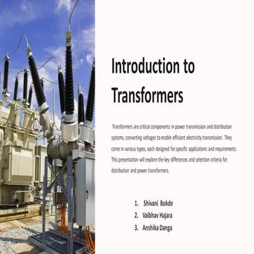 Introduction-to-Transformers and it's use | PDF | Gas and Electric | Home Utilities