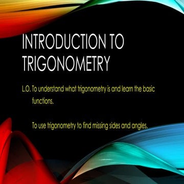 Introduction to Trigonometry (Soh Cat Toa) | PPTX