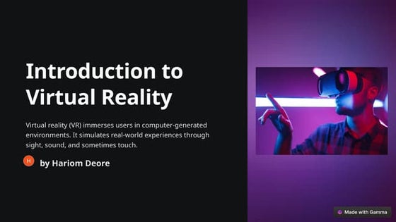 Basic concept of Virtual-Reality and its Applications | PPT