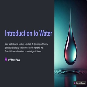 Introduction to Water | PowerPoint presentation.pptx | Science