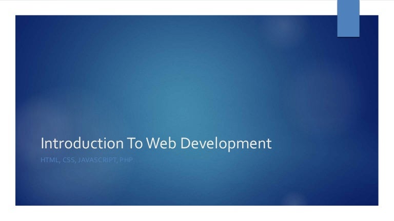 Introduction To Web Development 