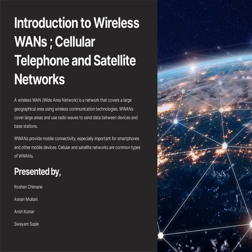 Introduction-to-Wireless-WANs wireles networks in | PDF