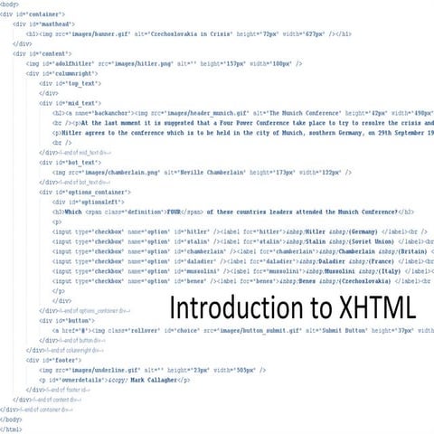 Introduction To Xhtml Ppt 0356