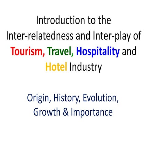 Hospitality and Tourism Managemnt | PPTX