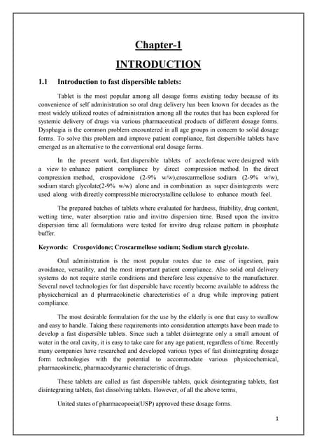 Formulation And Evaluation Of Fast Dissolving Tablets Pdf