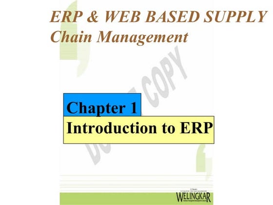 Enterprise Resource Planning Erp Ppt