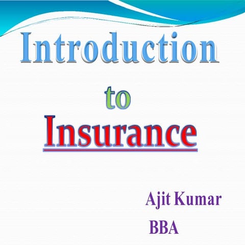 Introduction about insurance | PPTX