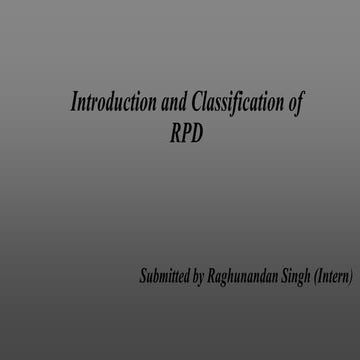 Introduction and Classification RPD | PPTX