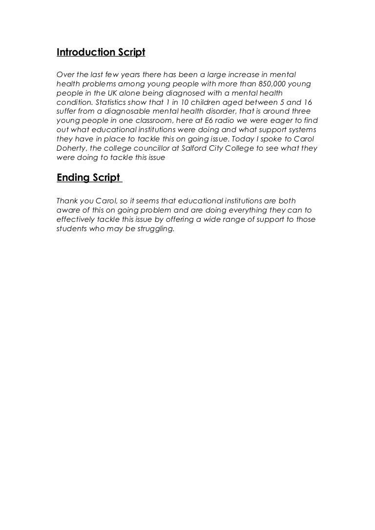 Introduction and ending script