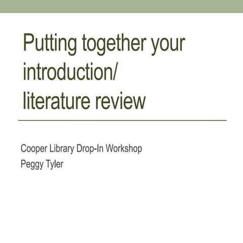 Introduction and literature review | PPTX
