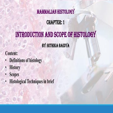 Introduction and scope of histology | PDF