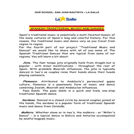 Spanish Traditional Songs and Dances | PDF